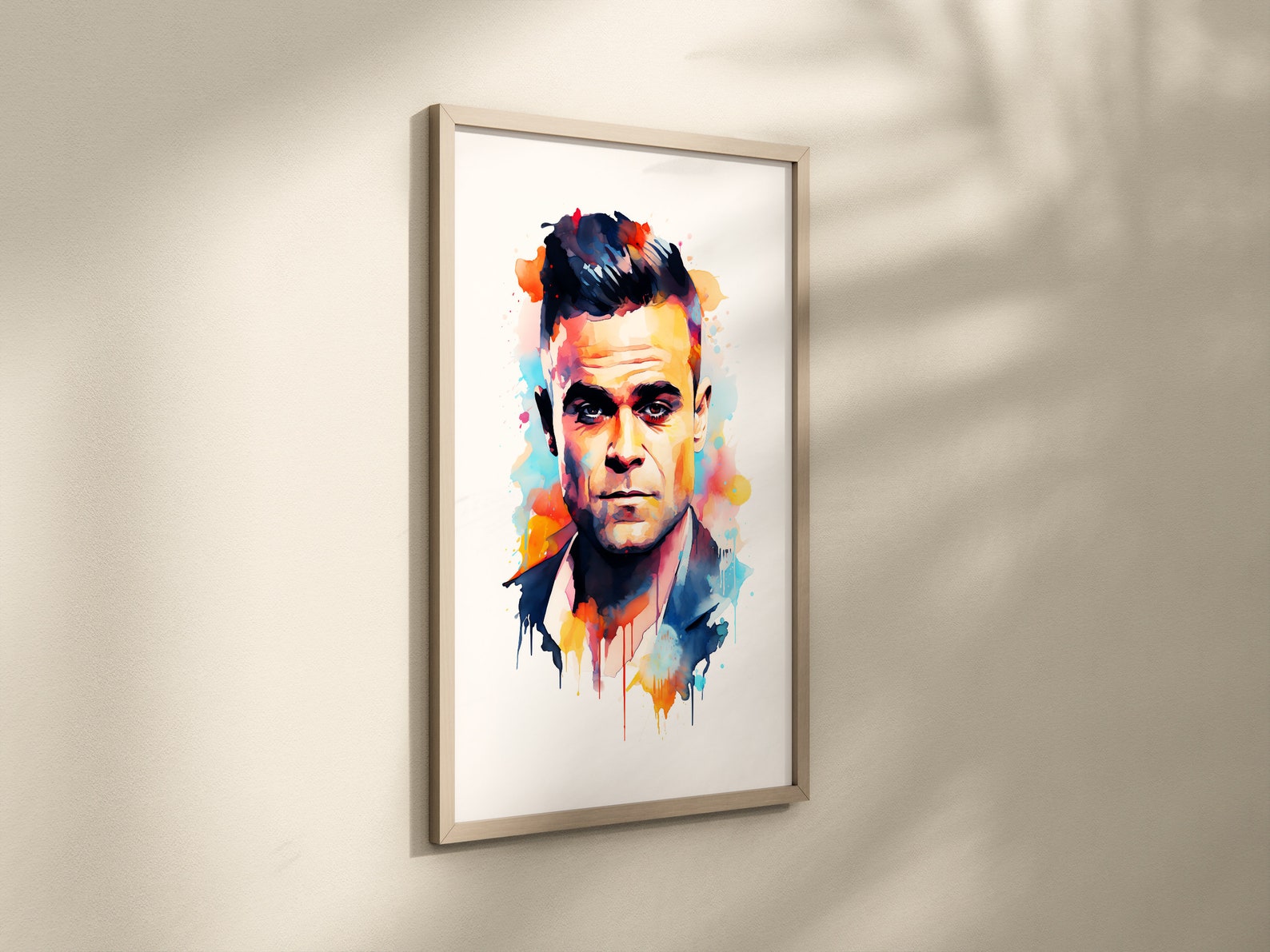 Robbie Williams Printable Digital Portrait - British Pop Icon Tribute ...