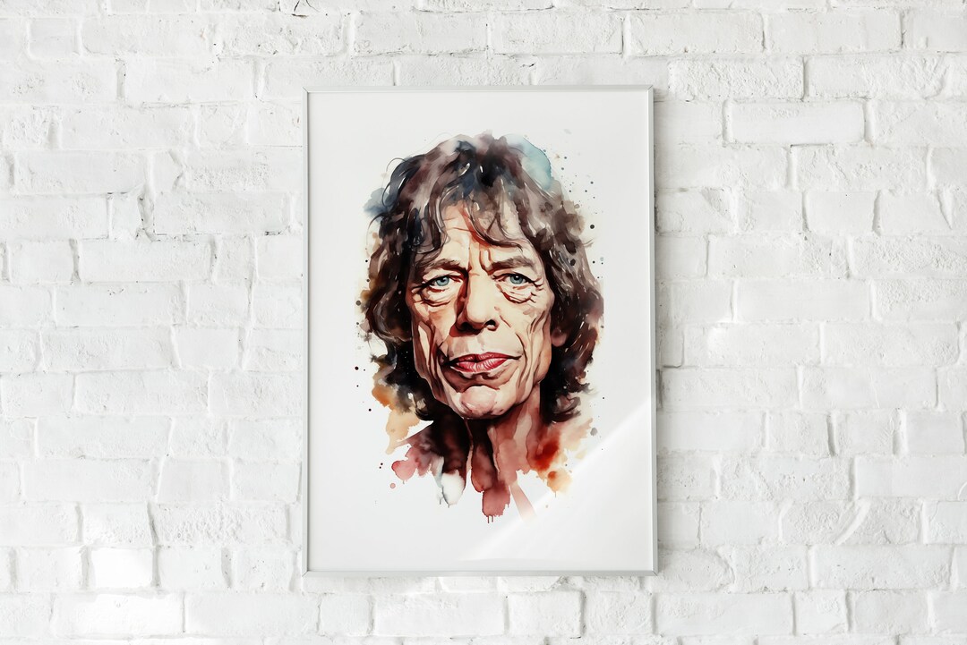 Mick Jagger Printable Digital Portrait - Rock Legend Tribute Poster ...