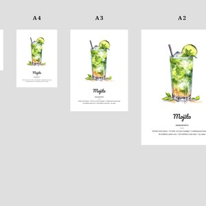 Mojito Cocktail Printable Digital Download Watercolor Illustration Home ...