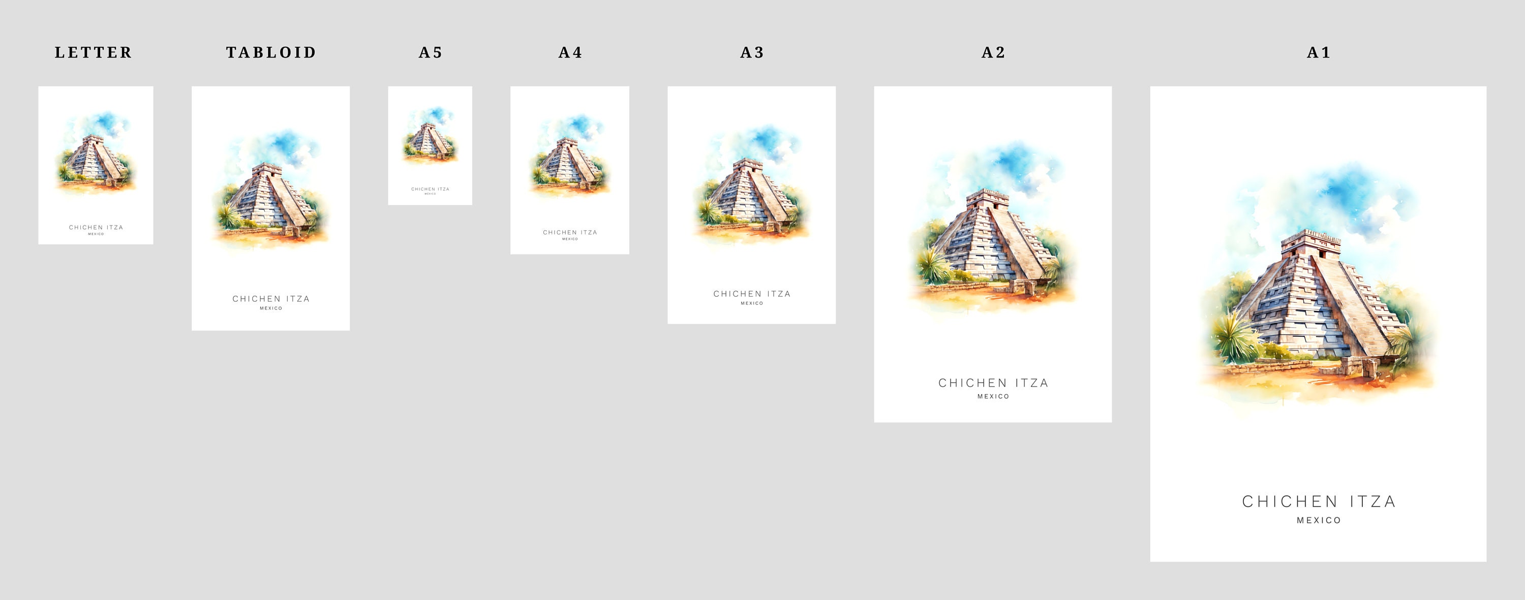 Chichen Itza El Castillo Pyramid Printable Art Iconic Mayan - Etsy