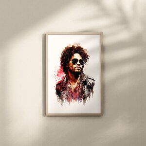 Lenny Kravitz Digital Print Watercolour Portrait - American Rock Icon ...