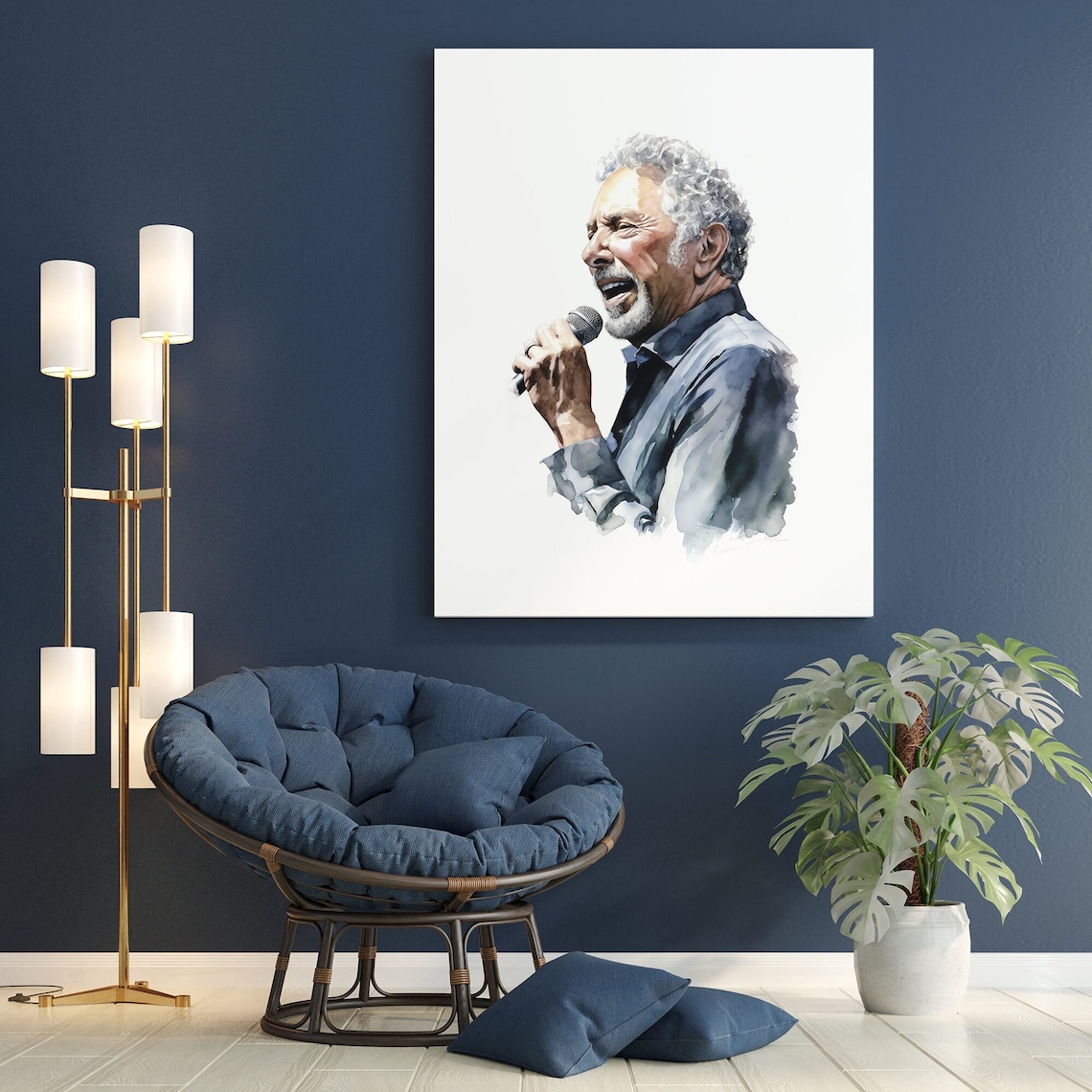 Tom Jones Watercolor Portrait Digital Print - Music Icon Wall Art ...