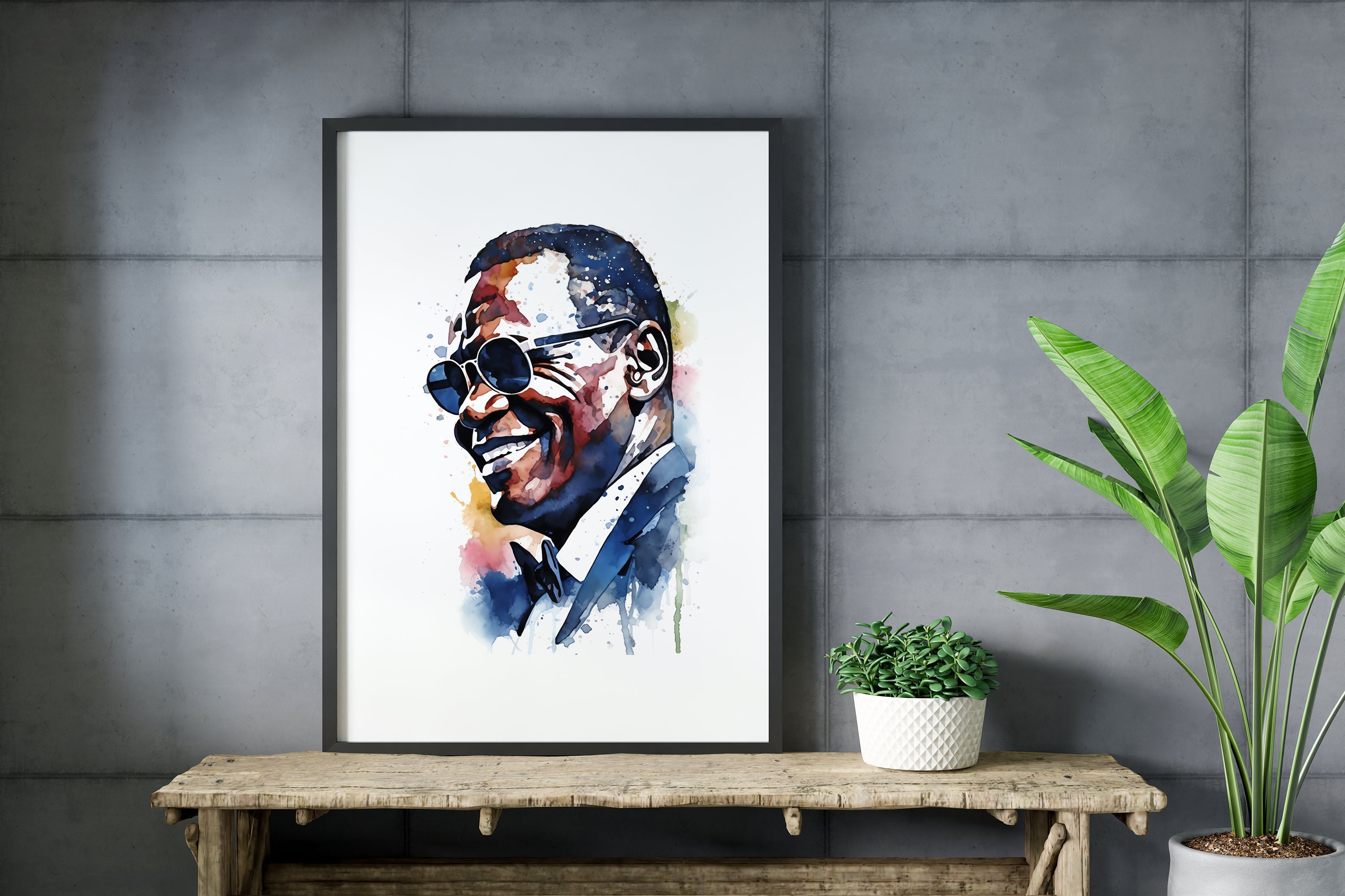 Ray Charles Watercolor Portrait Digital Print Music Legend - Etsy