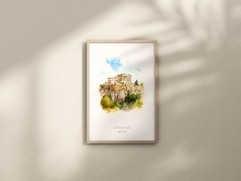 Acropolis of Athens Printable Digital Art Greek Heritage, Historic ...