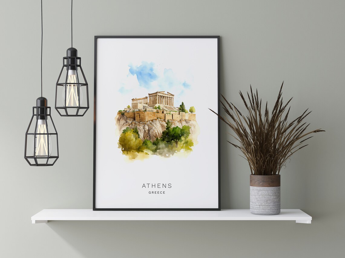 Acropolis of Athens Printable Digital Art - Greek Heritage, Historic ...