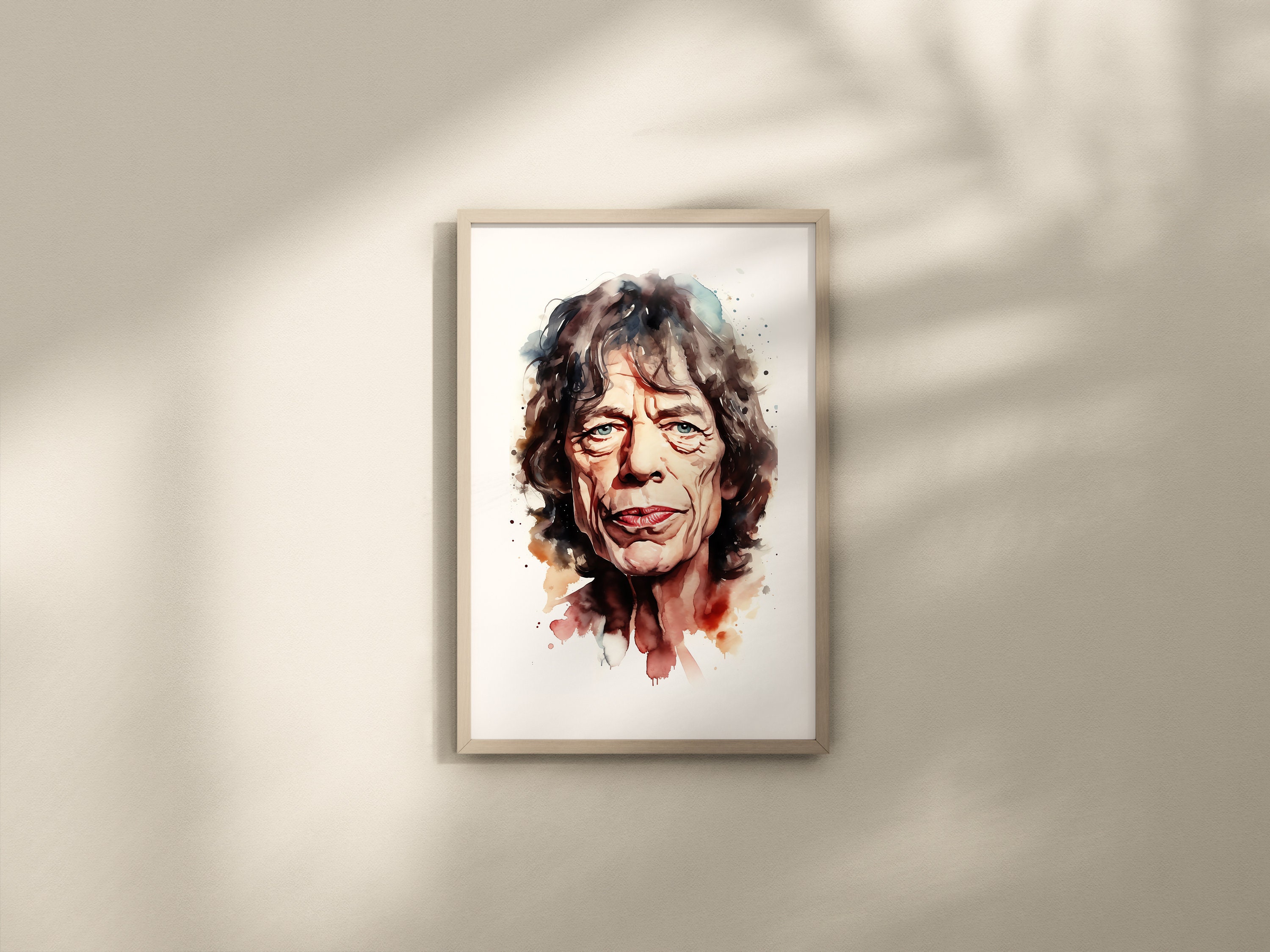 Mick Jagger Printable Digital Portrait Rock Legend Tribute Poster ...