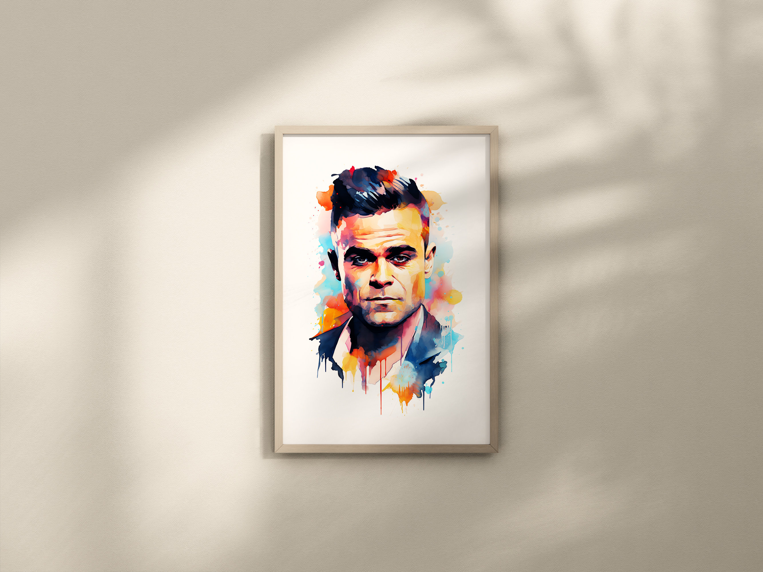 Robbie Williams Printable Digital Portrait - British Pop Icon Tribute ...
