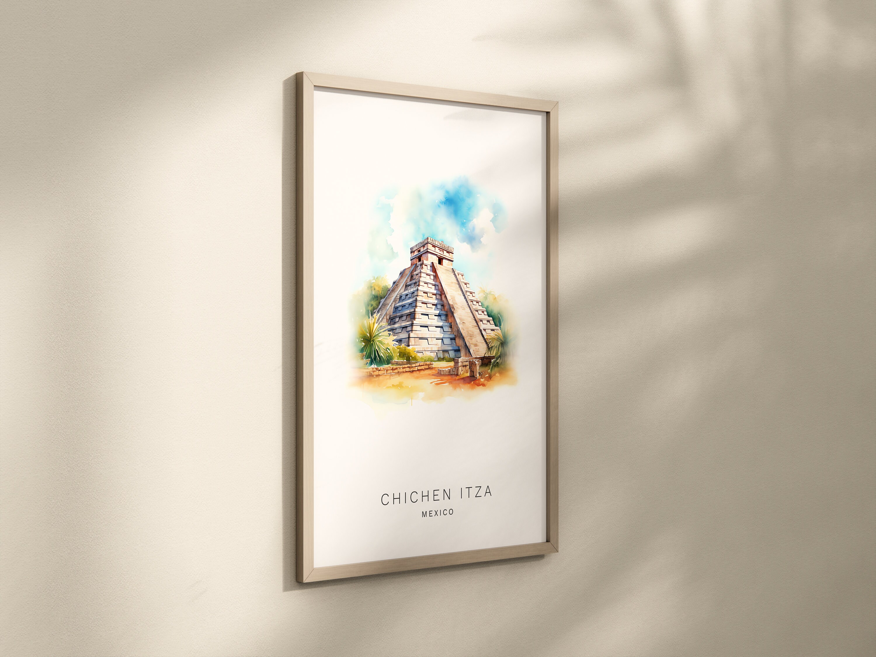 Chichen Itza El Castillo Pyramid Printable Art Iconic Mayan - Etsy