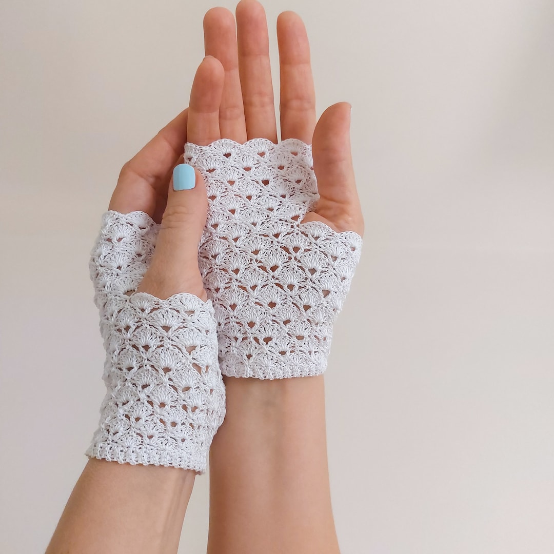 Wedding Gloves Crochet Pattern. Lace Gloves Pattern. White Crochet Lace ...