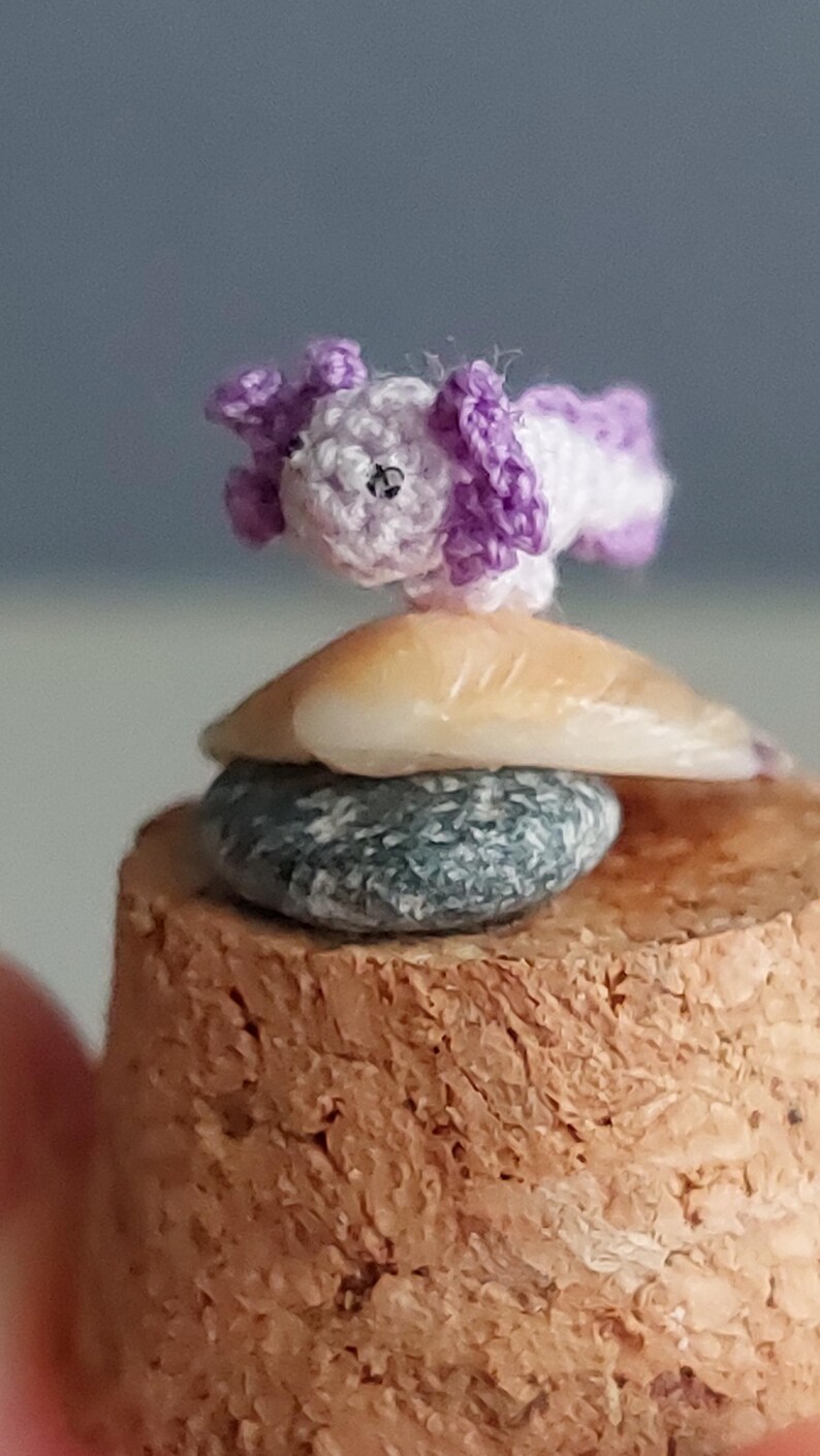Purple Axolotl Micro Crochet. Axolotl Figurine. - Etsy