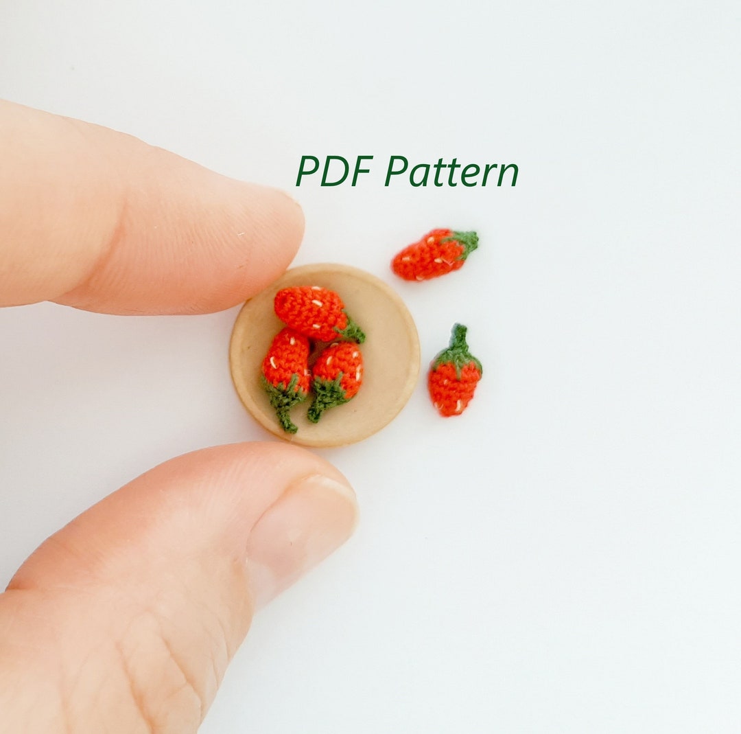 Strawberries Crochet Pattern. Micro Crochet Strawberries Tutorial ...