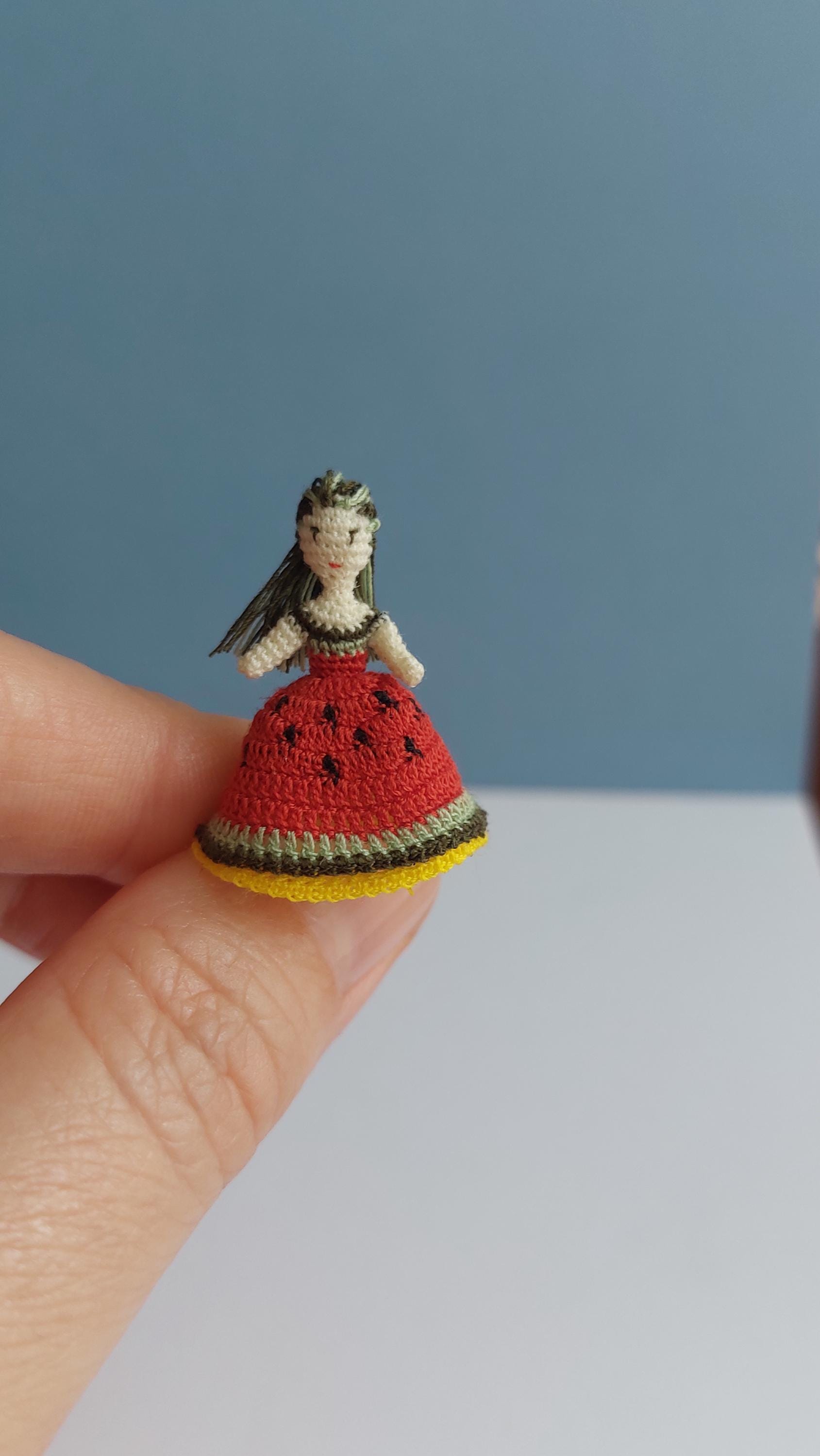 Reversible Doll Watermelon and Lemon Micro Crochet One of a Kind - Etsy