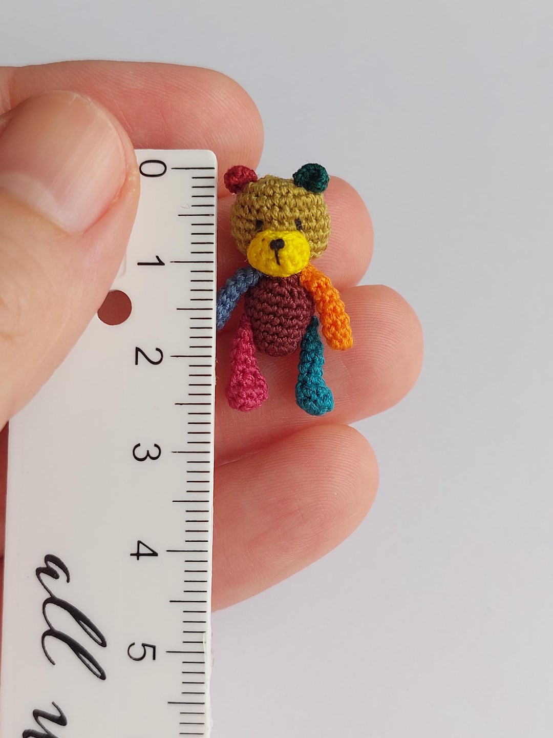 Rainbow Teddy PDF Pattern. Digital Dowload Item. Micro Crochet Art - Etsy