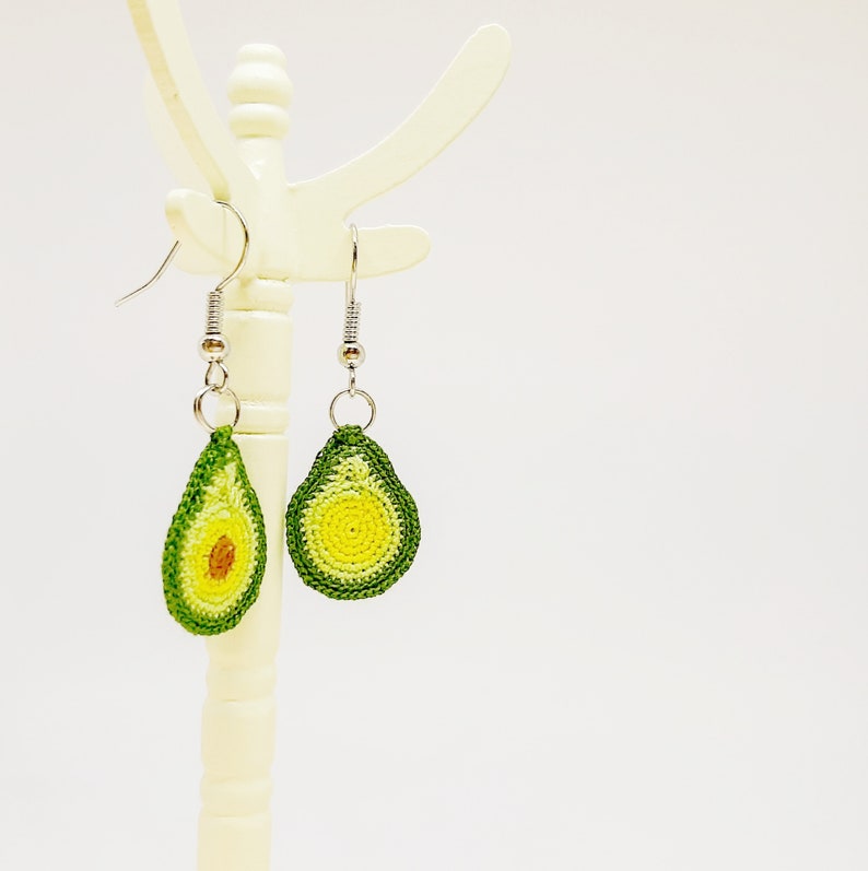 Avocado Earrings Crochet Pattern. Crochet Avocado Earrings PDF Photos ...
