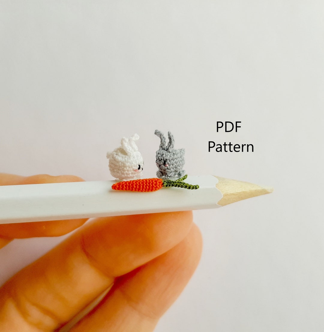 Micro Crochet Rabbit and Carot 2 PDF Patterns. Micro Crochet Pattern ...