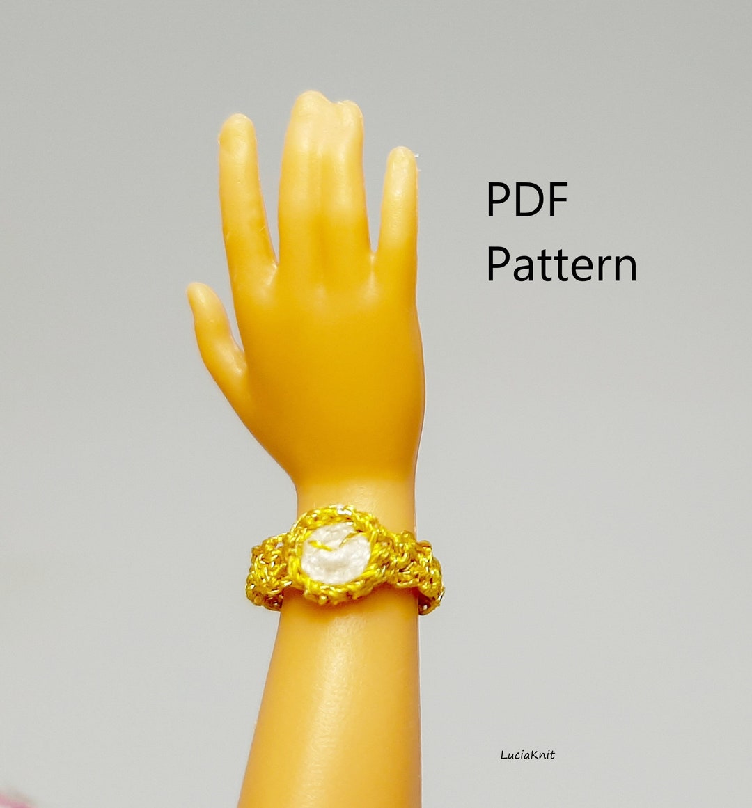 Golden Wrist Watch Crochet Pattern. Barbie Golden Watch Pattern. Dolls ...