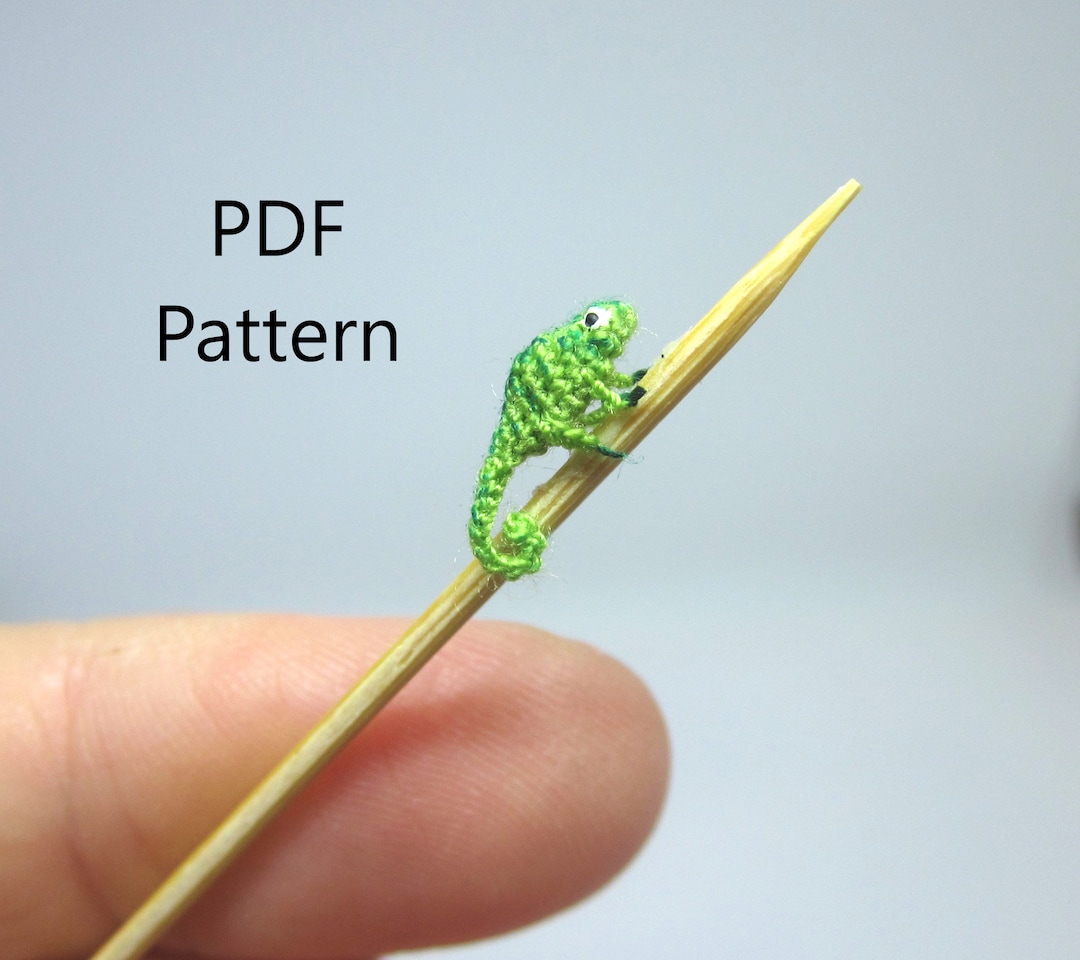 Chameleon Micro Crochet Pattern. Crochet Chameleon Tutorial. - Etsy