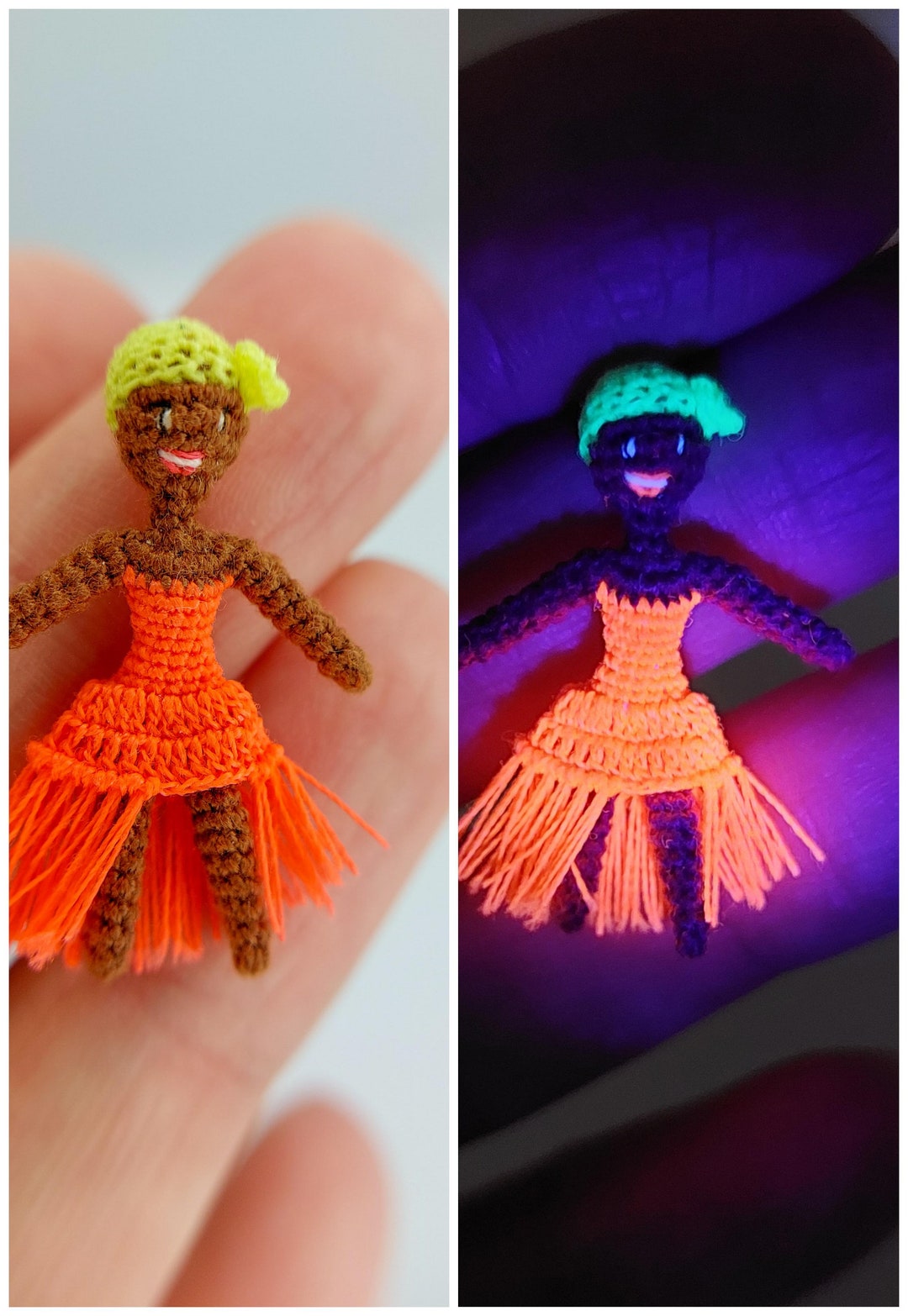 Zumba Dancer Doll. Neon Doll Micro Crochet. One of a Kind Doll. - Etsy