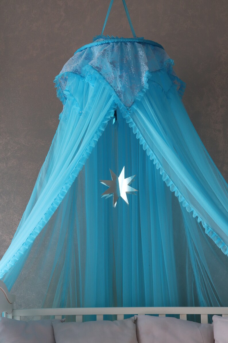 Embroidered Blue Mosquito Net - Etsy