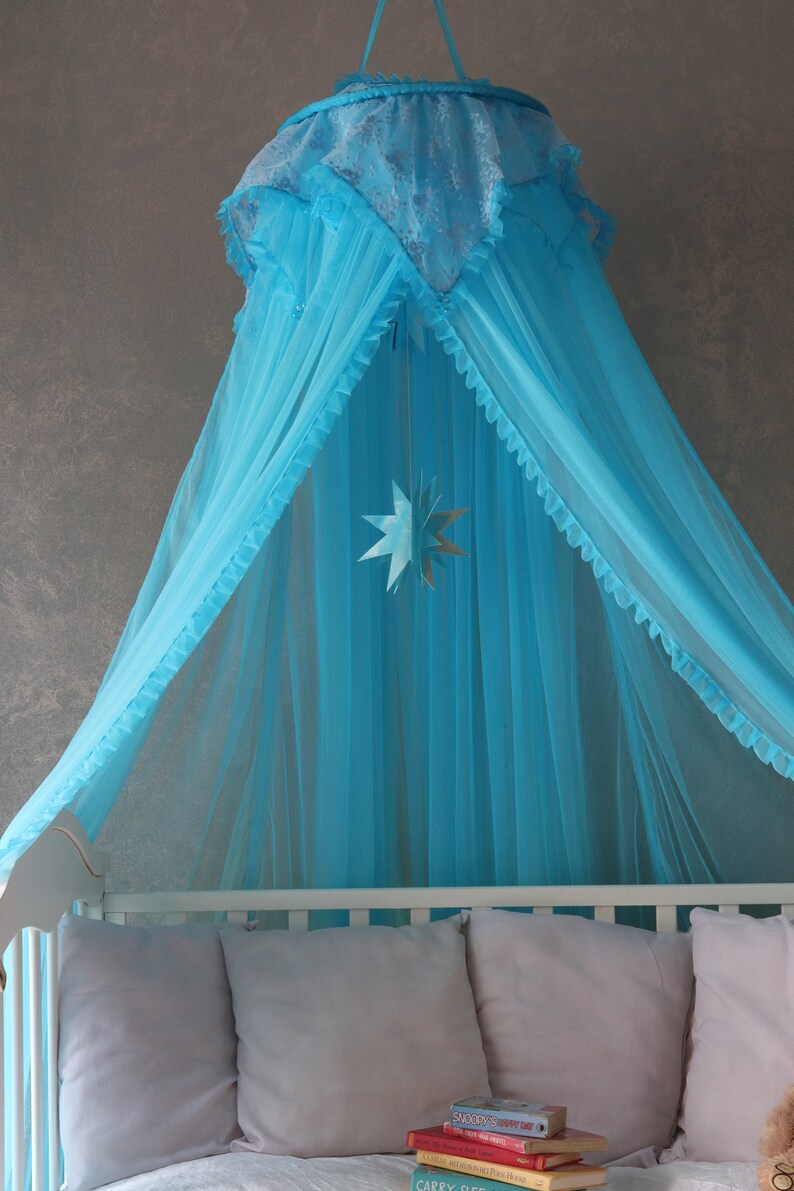 Embroidered Blue Mosquito Net - Etsy