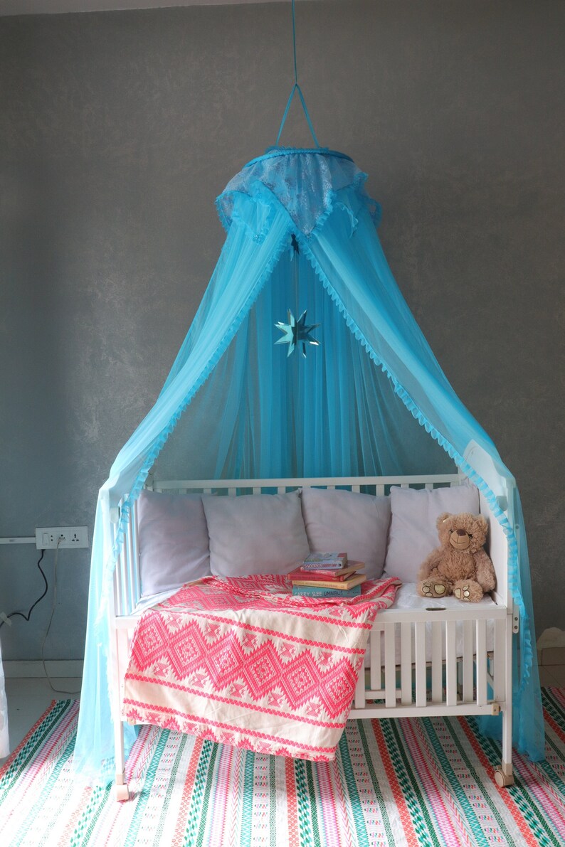 Embroidered Blue Mosquito Net - Etsy