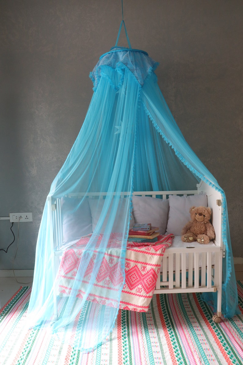 Embroidered Blue Mosquito Net - Etsy