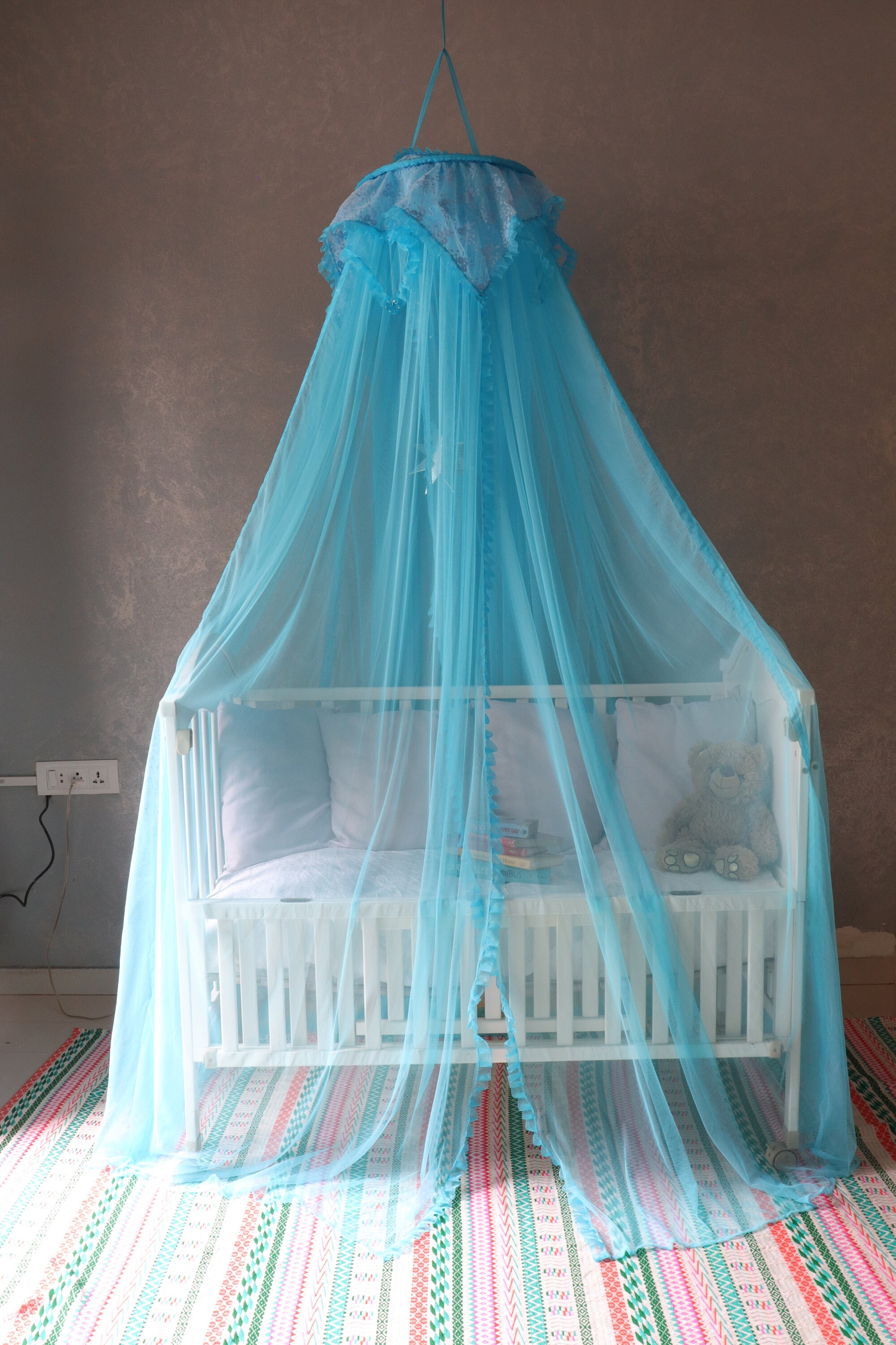 Embroidered Blue Mosquito Net - Etsy