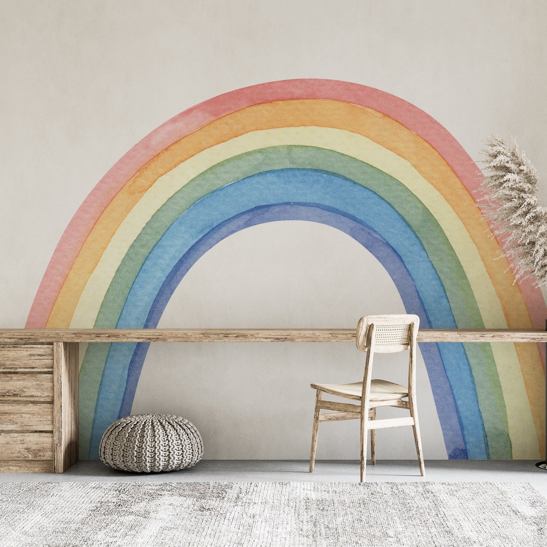 Pastel Rainbow Wall Decal: Nursery Mural, Kids Room Decor - Etsy