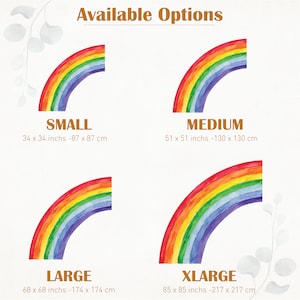 Half Colorful Rainbow Wall Decal, Large Wall Decal, Large Rainbow Wall ...