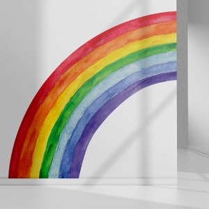 Half Colorful Rainbow Wall Decal, Large Wall Decal, Large Rainbow Wall ...