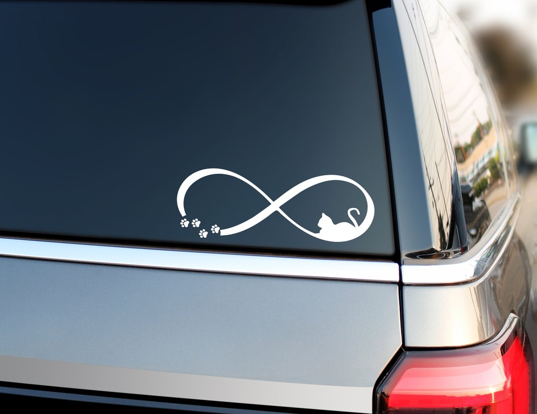 Infinity Cat Vinyl Decal | Car Window Sticker, Cat Mom Gift - Etsy