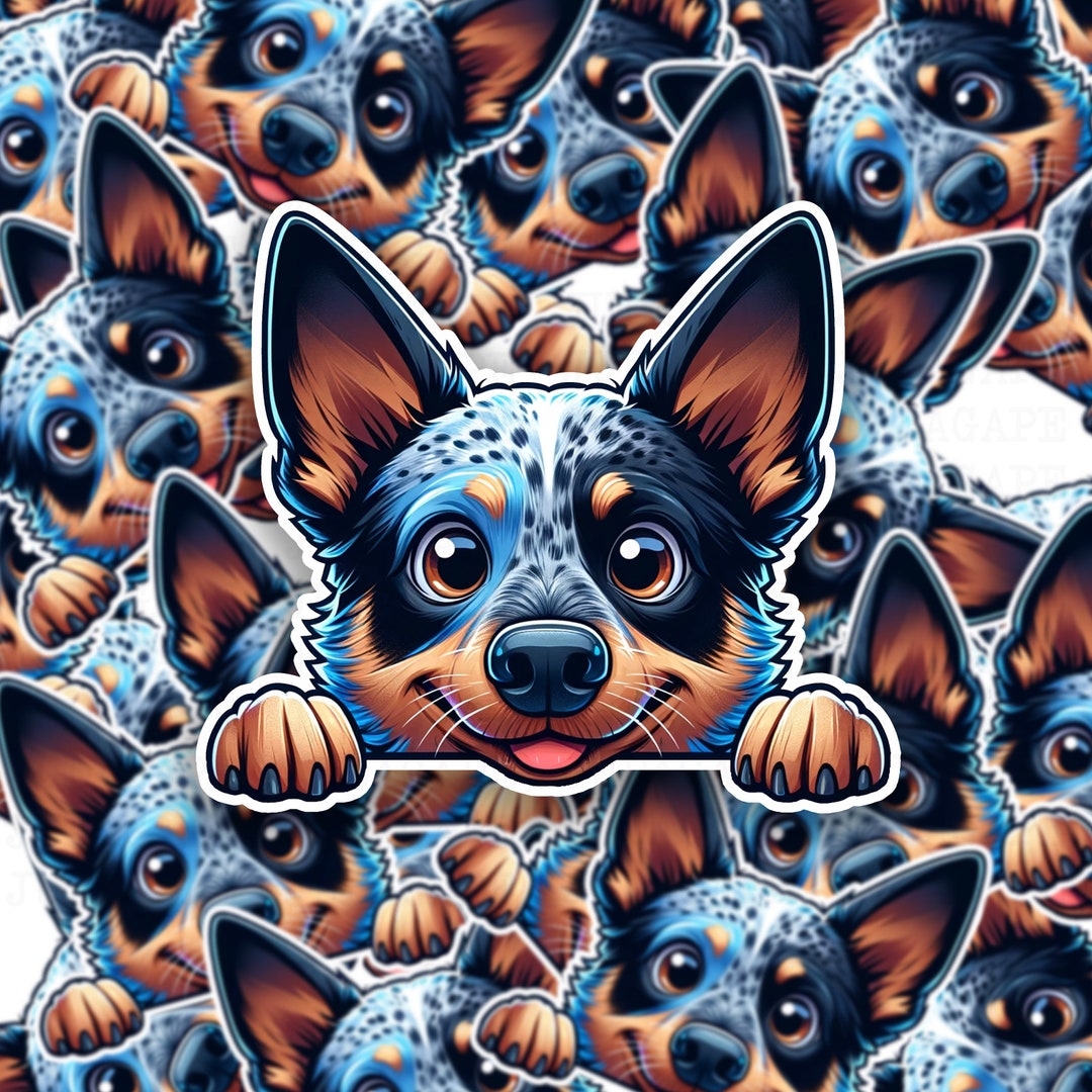 Adorable Blue Heeler Decal Sticker – Ideal for Dog Lovers to Decorate ...