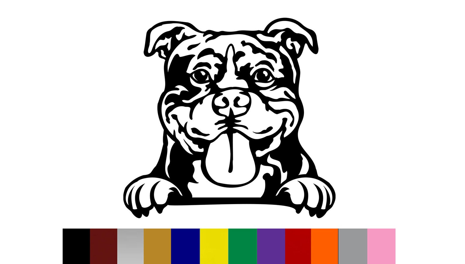 Peeking American Bully Vinyl Sticker for Dog Lovers, American Bully Car ...