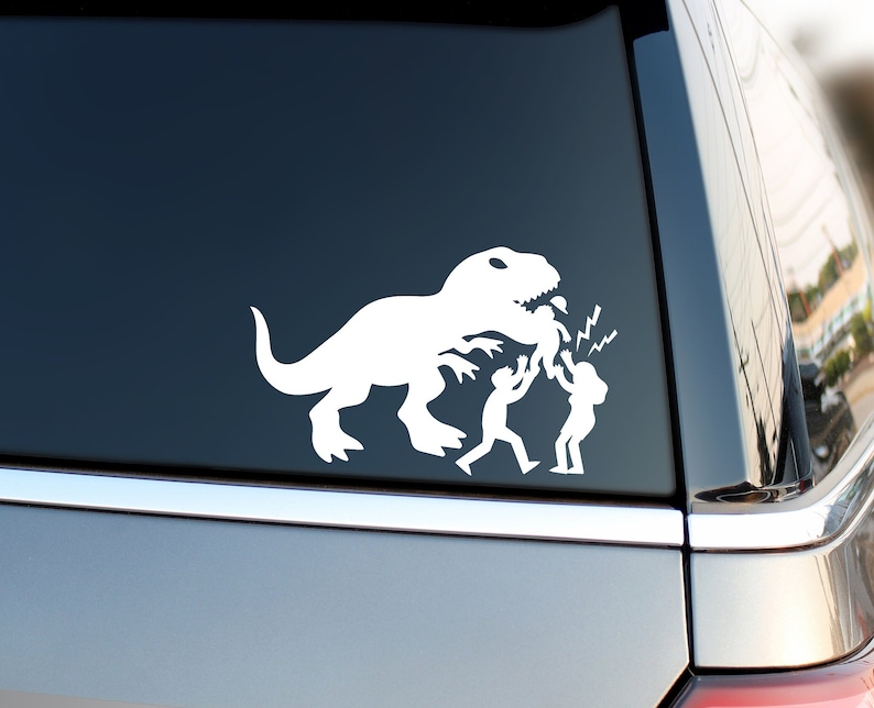 T-rex Eating Stick Figure Family Vinyl Decal Sticker Funny - Etsy