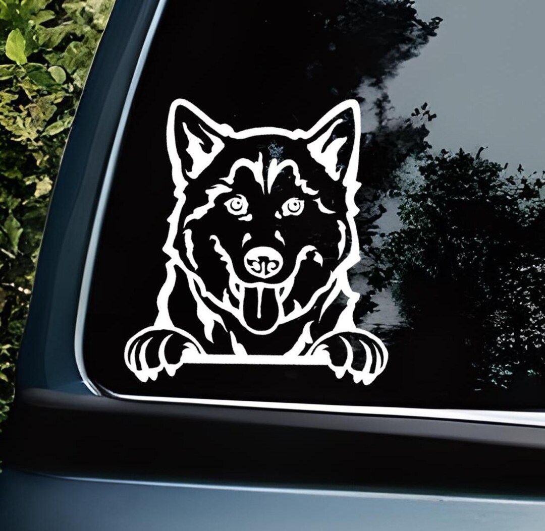 Peeking Husky Vinyl Sticker | Cute Dog Decal for Pet Lovers | Laptop ...