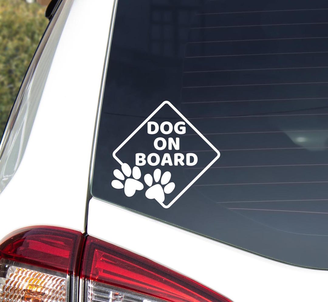 Dog on Board Vinyl Decal – Car Window Sticker, Customizable Colors - Etsy