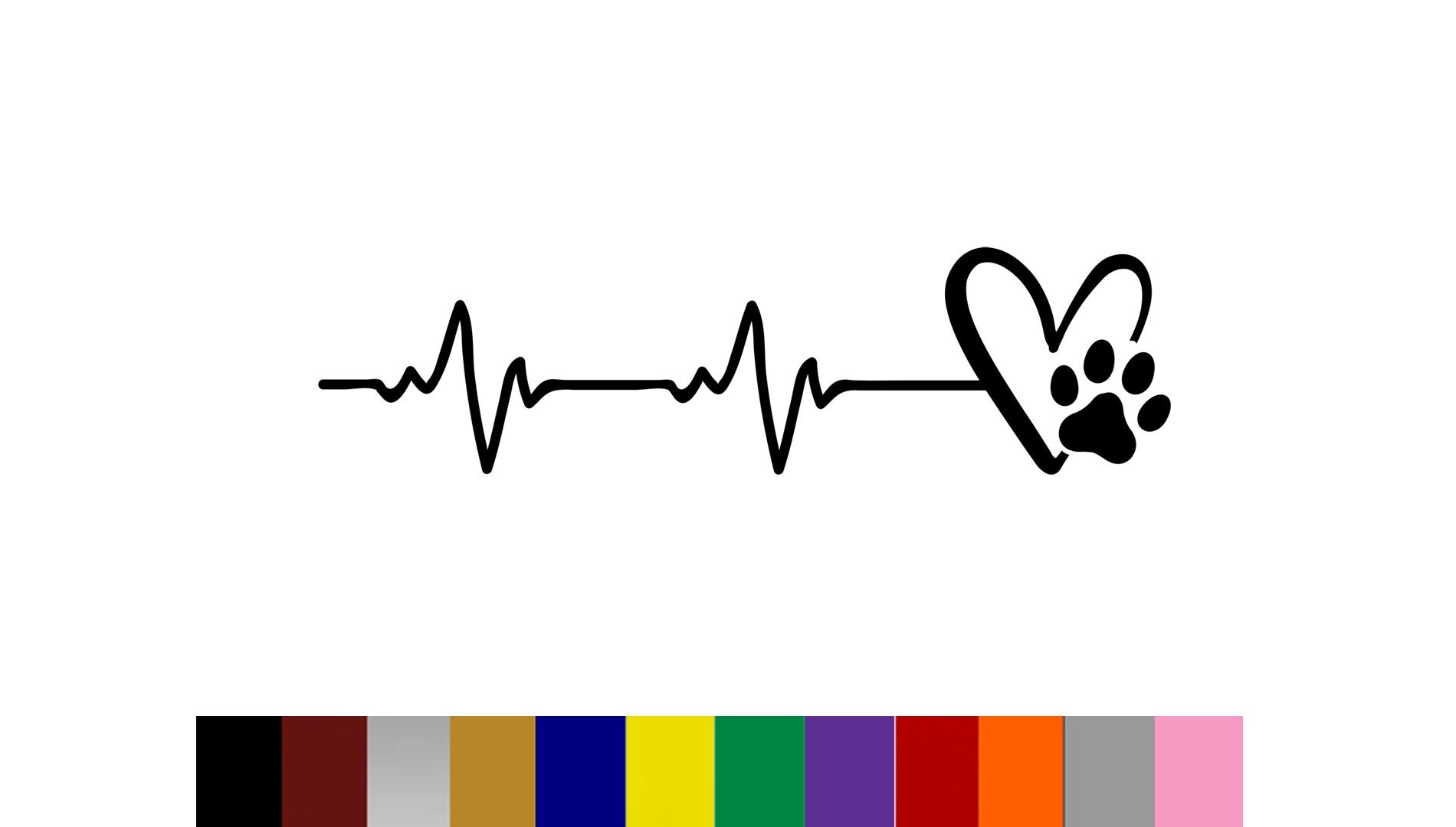 Heartbeat Pet Paw Decal Vinyl Decal Sticker Car Truck - Etsy