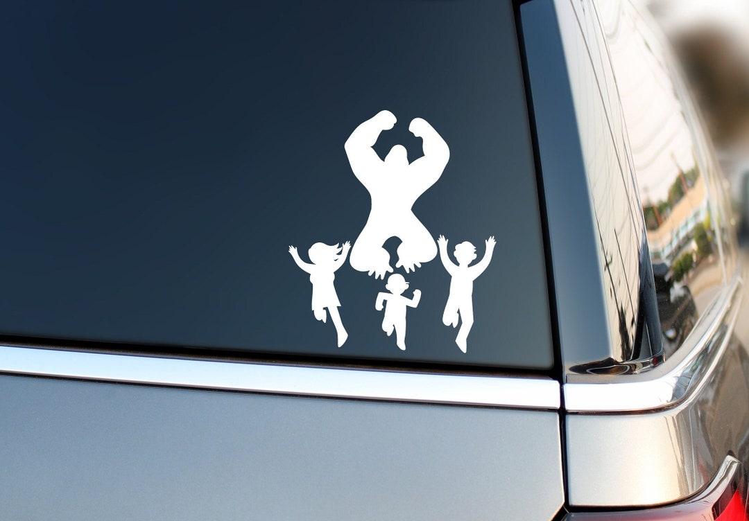 Yeti Chasing Stick Figure Family Vinyl Decal Sticker, Funny Family ...
