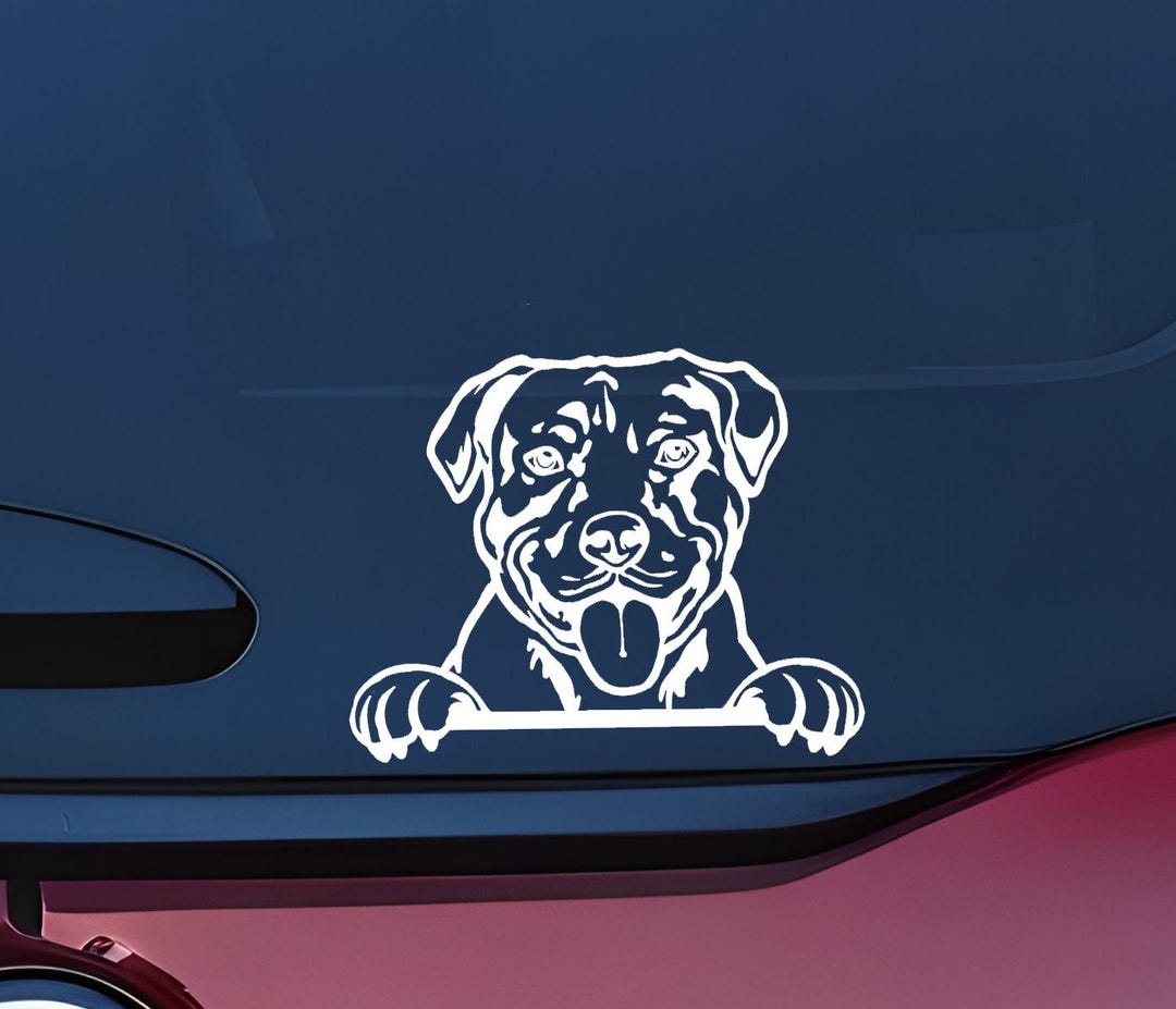 Peeking Pitbull Vinyl Decal | Dog Car/window Sticker - Etsy