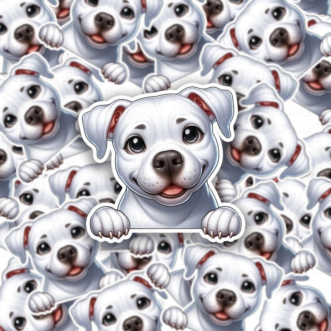 Adorable Pitbull Decal Sticker Ideal for Dog Lovers to Decorate Laptops ...