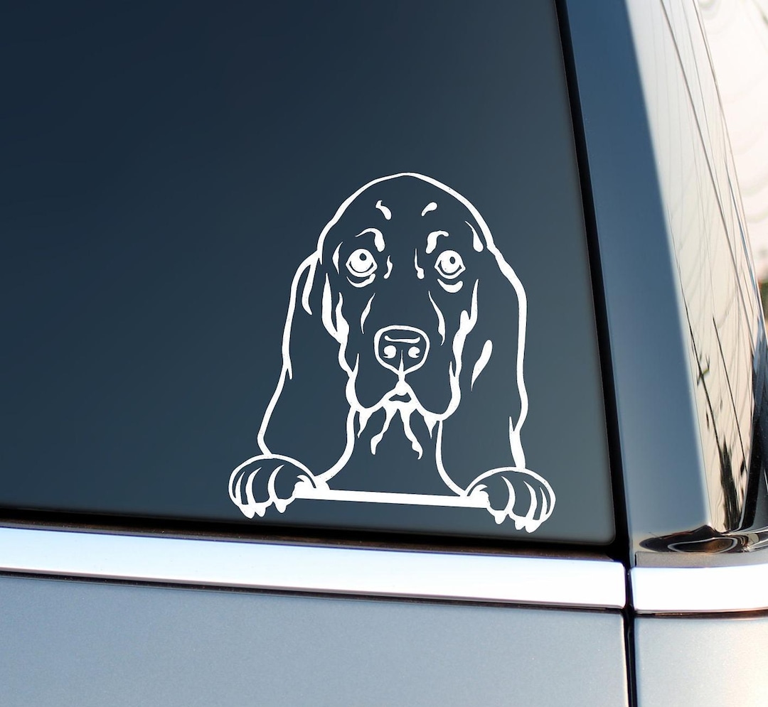 Peeking Basset Hound Vinyl Decal, Cute Hound Dog Sticker for Car ...