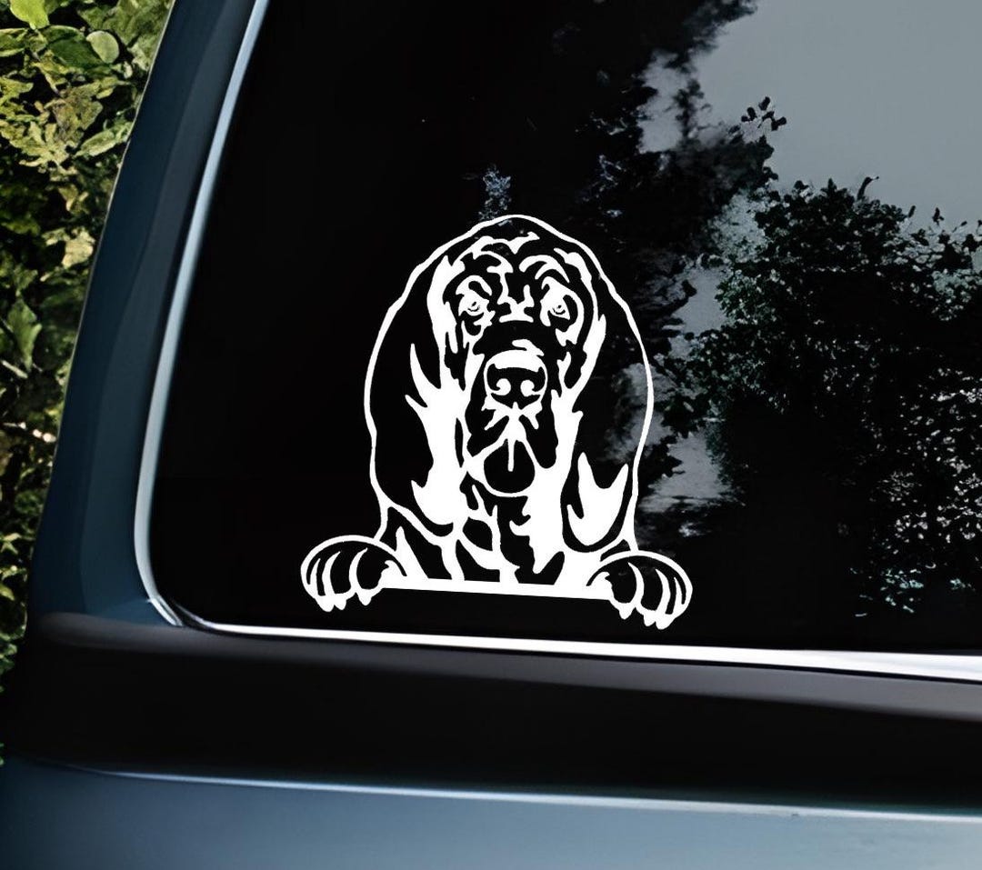 Peeking Bloodhound Dog Vinyl Sticker | Cute Dog Decal for Pet Lovers ...
