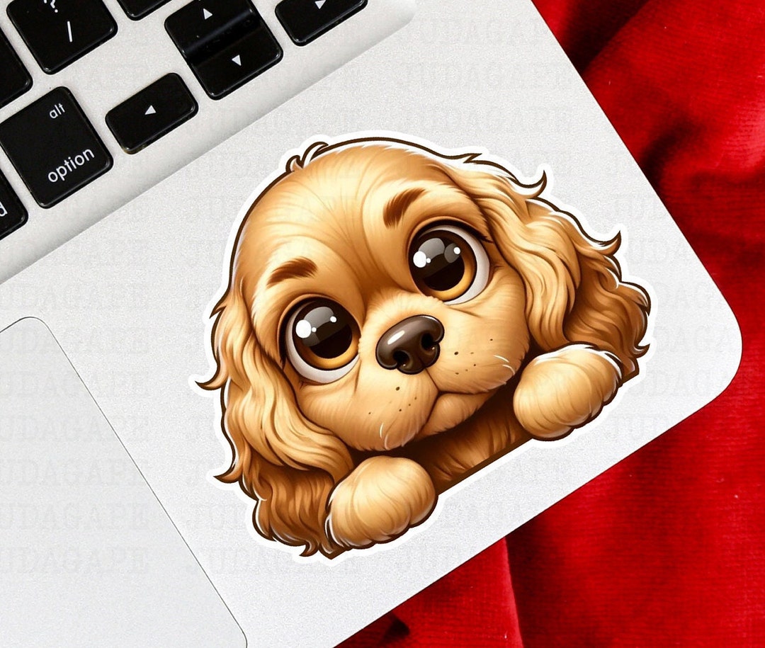 Adorable Cocker Spaniel Dog Peeking Decal Sticker, Ideal for Dog Lovers ...