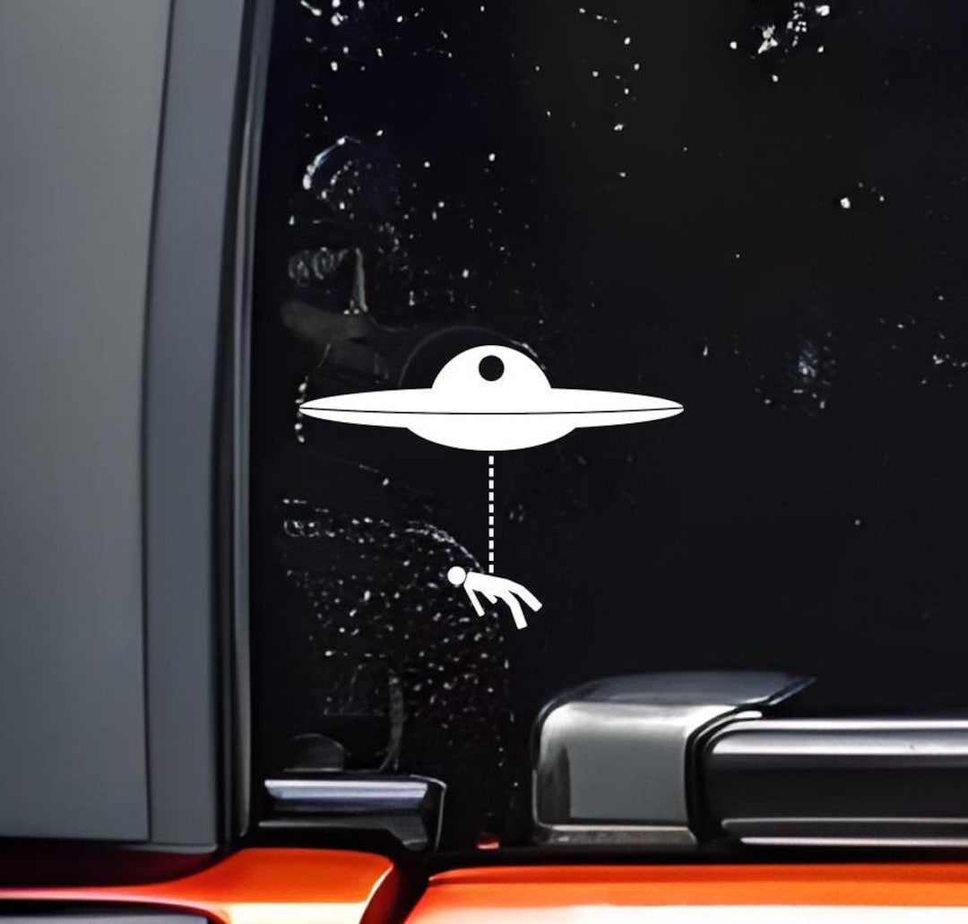 Alien Abduction Vinyl Decal – Sci-fi UFO Sticker for Cars, Laptops, and ...