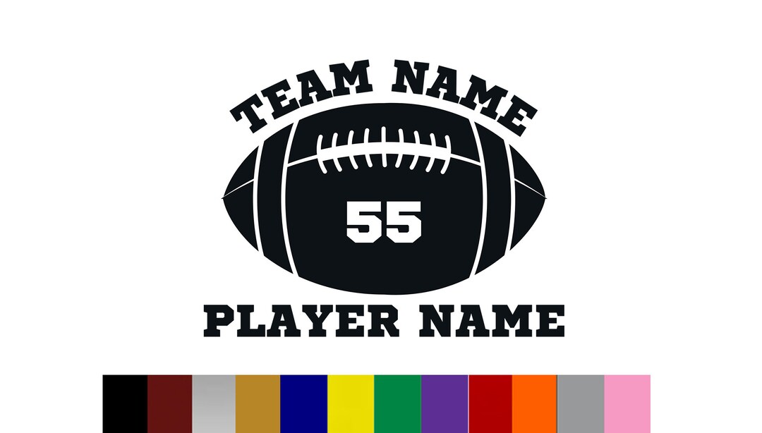 Custom Football Name Vinyl Decal Sticker Car Decal Custom Team Football ...