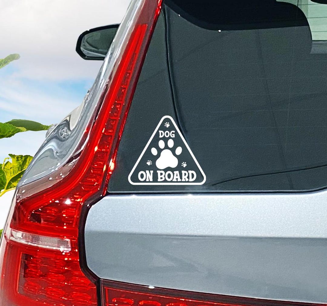 Dog on Board Vinyl Decal | Pet Safety Car Sticker | Cute Dog Owner ...