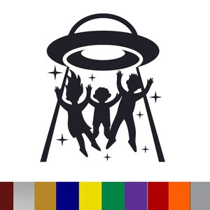 UFO Abduction Stick Figure Family Vinyl Decal Sticker, Funny Family ...