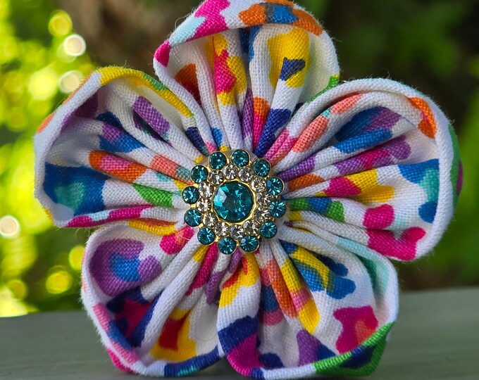Handmade Pooch Petal Pop Colorful Dog Collar Flower | Adjustable Flower ...