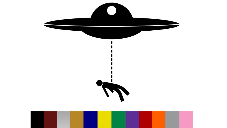 Alien Abduction Vinyl Decal Sticker Alien Outer Space - Etsy
