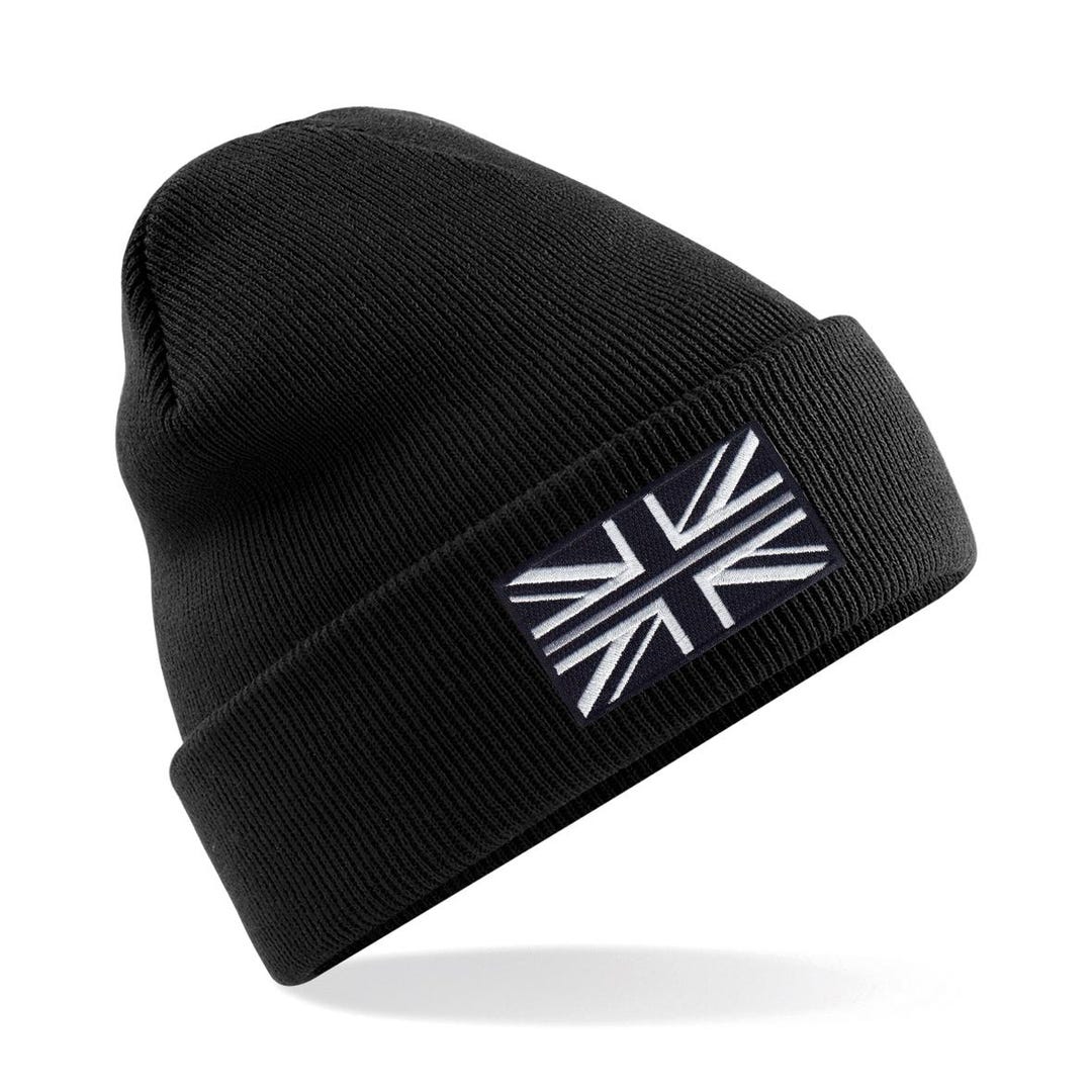Prison Service Thin Grey Line Union Jack Embroidered Beanie Hat, Bob ...